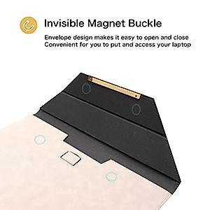 MOSISO Matte PU Leather Flap Laptop Sleeve&Compatible with MacBook Air 13.6 inch Case 2022 2023 A2681 M2, Hard Shell&Carrying Sleeve Bag&Keyboard Cover&Webcam Cover&Screen Protector, Black&Apricot