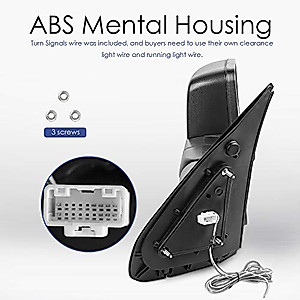 MOSTPLUS Power Heated Towing Mirrors Compatible for 2007-2017 Toyota Tundra/2008-2017 Toyota Sequoia w/Sequential Turn light, Parking Lamp, Blind Spot,Running Light(Set of 2) (Black)