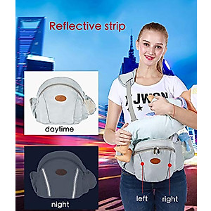 Baby Hip Seat Carrier Baby Waist Stool for Child Infant Toddler with Adjustable Strap Buckle Pocket Soft Inner Huge Storage (Dark Blue)