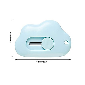 Yiser Cloud Shape Utility Knife Retractable Portable Mini Knife For Wrapping Envelopes Letter Box Cutter With Keychain Holes 2 Pack Kitchen Magnetic Knife Strip (As shown, One Size)