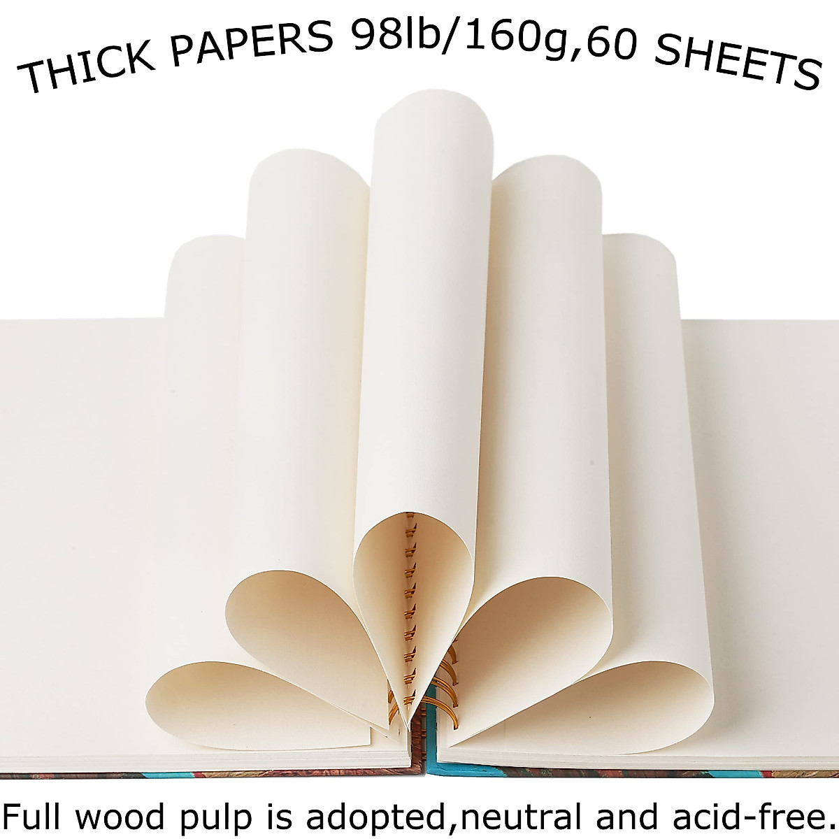 Van Gogh Aesthetic Art Large A4 Sketchbook Hard Cover Spiral Bound Mixed Media Thick Paper, Artist Sketch Book for Drawing Notebook for Kids Adults