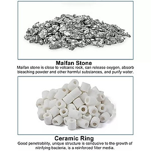 SimiAqua Biological Filter Media - Bio Balls Ceramic Rings Set with Mesh Bag for Aquarium Filter, Pond and Fish Tank (500g, 1.1lb)