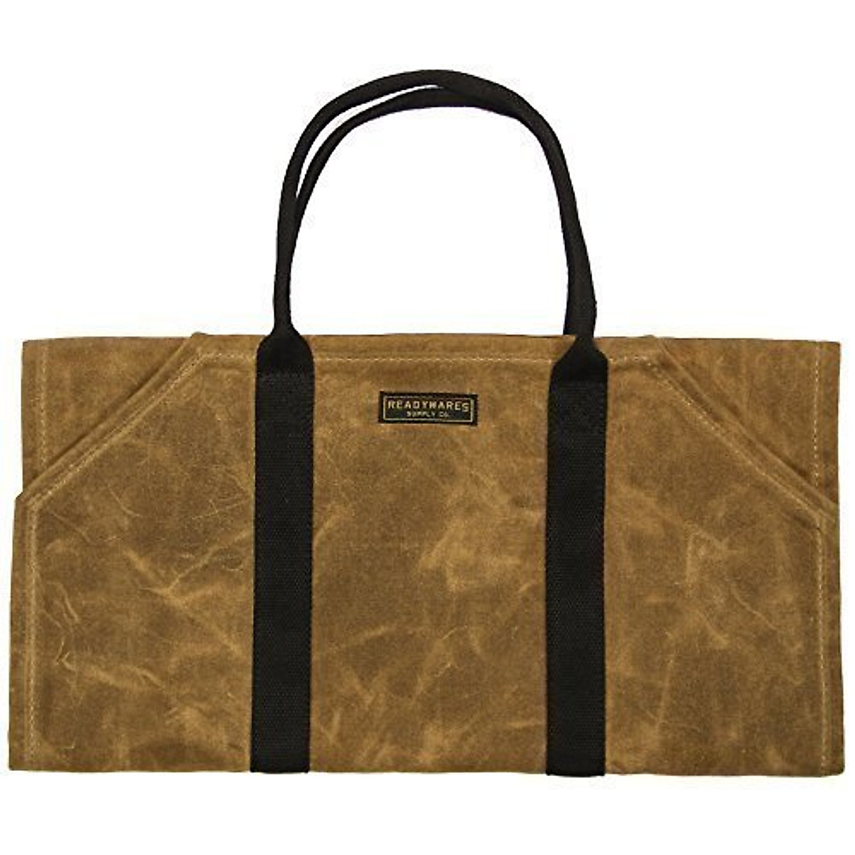 READYWARES Waxed Canvas Firewood Carrier, Heavy Duty Firewood Log Carrier, Classic Durable Design Tan