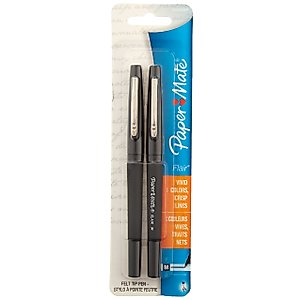 Paper Mate Flair Felt Tip Pens, Medium Point, 12-Count, Black