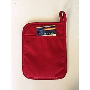 This (Red) Kitchen Starter Set Has Oven Mitts, Pot Holders, Kitchen Towels, Micro-Scrubber Dish Cloths, A Drying Mat, a Refrigerator Magnet Filled With Kitchen Safety Tips and more.