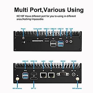 Mini PC Fanless,Intel Core i7 10510U (Up to 4.9GHZ),Windows 11 Pro/Linux, Slient Desktop Computer,16G DDR4 1TB NVME SSD, Metal Case,Dual Gigabit Ethernet,Support Auto Power on