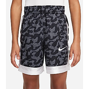 Nike Boy's Dri-FIT™ Elite All Over Print Shorts (Little Kids/Big Kids) Black/White/White XL (18-20 Big Kid)