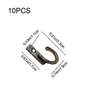 HAIQUANDJS 10 Pcs Robe Hooks Vintage Wall Mounted Hooks Mini Single Coat Hooks with Screws for Kitchen Bathroom Bedroom Caps Scarf Towel Key Bag