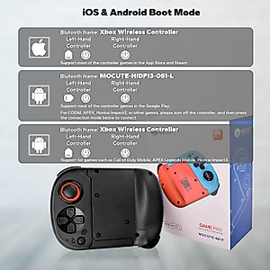arVin Wireless Gaming Controller for iPhone/iOS/Android with Magnetic Storage, Pocket Size, Portable Bluetooth Gamepad Joystick for iPhone 15/14/13/Samsung Galaxy 22/21/20/Call of Duty Mobile/Genshin