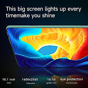 ciciglow 10.1in Tablet, 6GB RAM 128GB Storage, 1600x2560 IPS HD Display, Octa Core CPU, 8MP+24MP Camera, 5000mAh, 5G WiFi, GPS (Green)