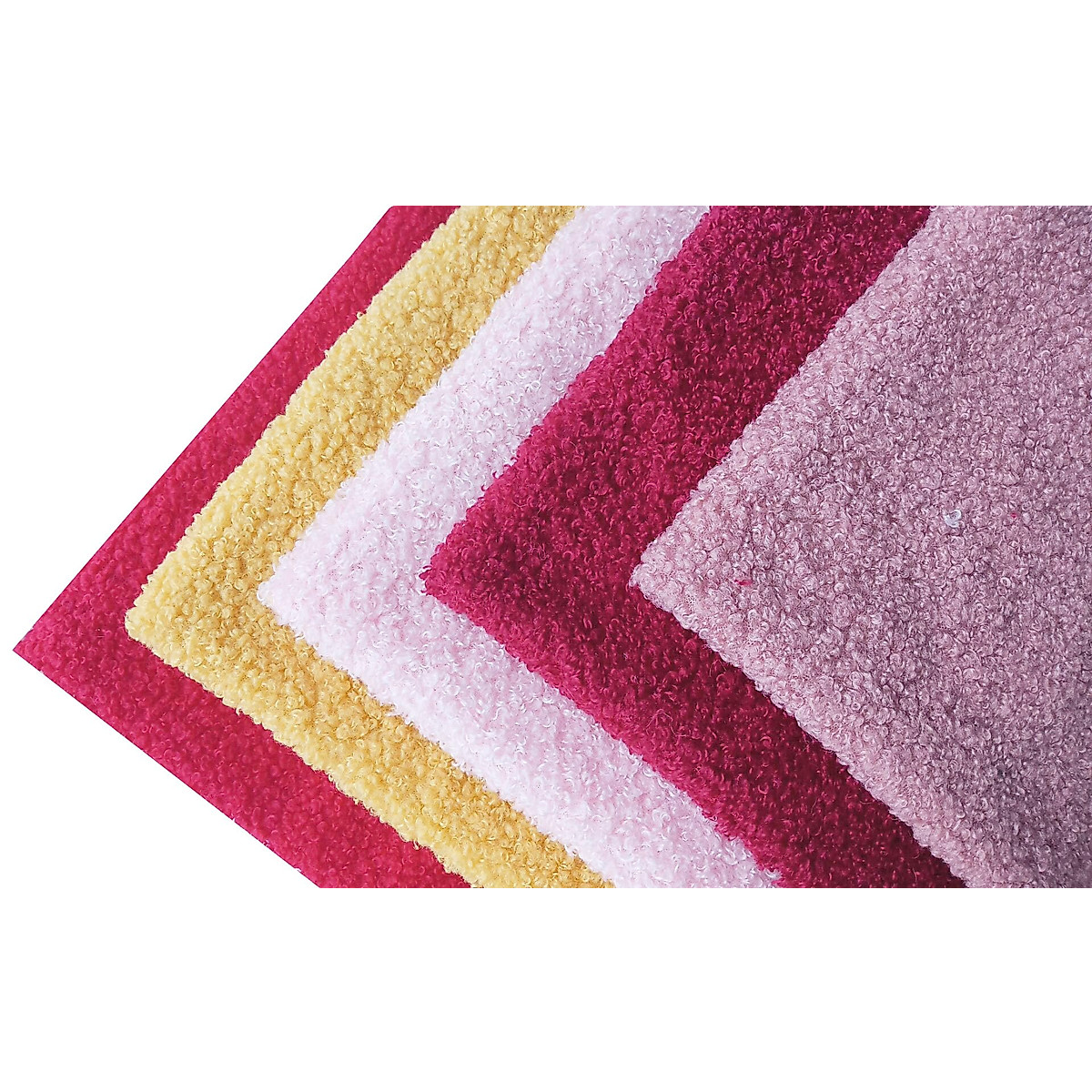 5pcs 19.7 x 15.8 Inches Red Solids DIY Fabric Teddy Short Plush Decorative Cloth Material Set Precut Bundle Patchwork Squares for Home Crafts Sewing Quilting