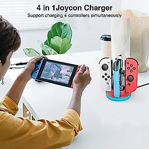 Switch Controller Charging Dock for Nintendo Switch/Switch OLED JoyCon,HEIYING Switch Controller Charger Dock Station for Switch Joy-Con,Portable Charging Stand Station with LED Indicator.