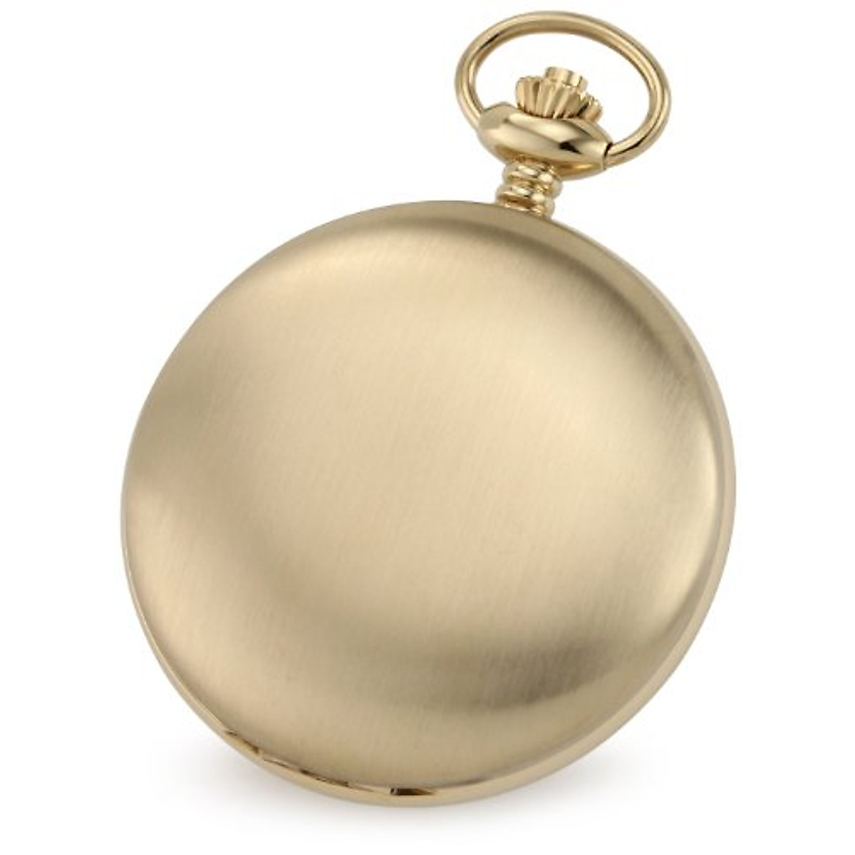 Charles-Hubert, Paris 3906-G Premium Collection Gold-Plated Stainless Steel Satin Finish Hunter Case Mechanical Pocket Watch