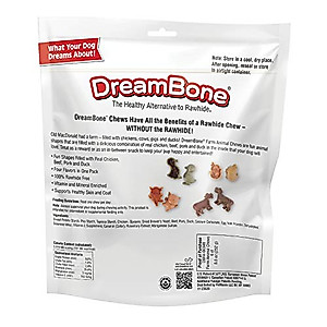 DreamBone Farm Animal Chews, Rawhide Free Dog Chews Made with Real Meat and Vegetables, 6 Count