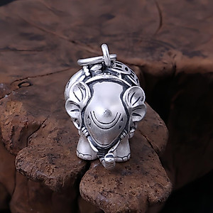 Vintage 990 Sterling Silver 3D Elephant Pendant for Men Women