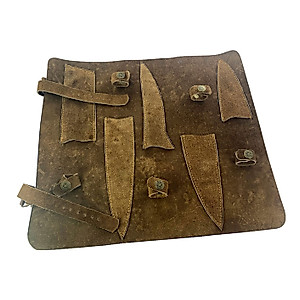 Professional Kitchen Knives Custom Made Damascus Steel 5 pcs of Professional Utility Chef Kitchen Knife Set with Chopper / Cleaver with Pocket Case Chef Knife Roll Bag - BW-4160