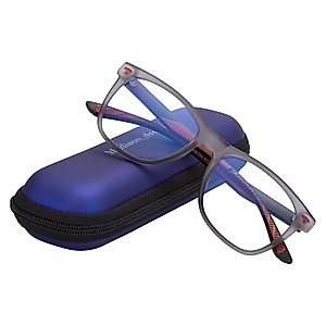 Madison Avenue Blue Light Bocking Glasses for Kids Flexible TR90 Frame Anti Blue Light Ray Anti Eyestrain UV Glare Computer TV Phone Gaming Study Glasses Boys Girls Age 5-8 (Transparent Grey)