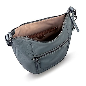 The Sak Womens Leather, & Silhouette, Sequoia Hobo Bag in Leather Soft Slouchy Silhouette Timeless Elevated Design, Dusty Blue, One Size US