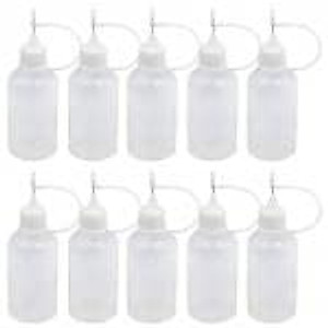 Needle Tip Glue Bottles, Empty Dropper Plastic Bottles Needle Tip Squeezable Liquid Bottle, Refillable Squeeze Tip Applicator(50ml)