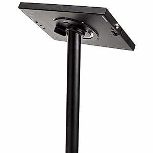 Displays2go iPad and Tablet Floor Stand, Locking, 360-degree Rotating Enclosure, Cable Management (Black Steel/Aluminum)