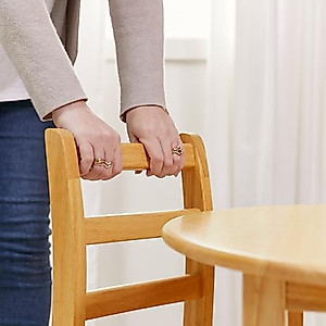 ECR4Kids Three Rung Ladderback Chair, 10in Seat Height, Classroom Seating, Honey, 2-Pack