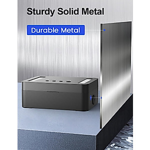 STARSIKI Metal Time Lock Box, Phone Timed Locked Box with Timer, Electronic Locking Container, USB C Charge, Audio Prompt, Self-Discipline Gift Time Safe to 365 Days for Cellphone/iPad Mini/Medication