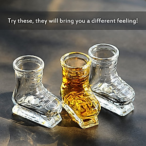 Dikbona , 1.5oz Shot Glass Set of 6/Cute/Ice Skates /Funny Shot Glasses