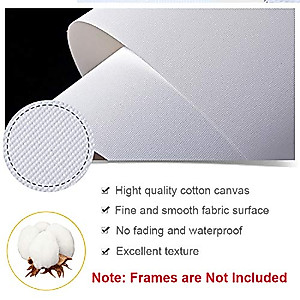 Flowers Canvas Prints Peony Ranunculus Poppies Carnation Nature Floral Wall Art Posters Decor for Home Office(16x20 Inches, Unframed)