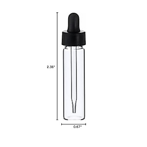 2 Dram Clear Glass Vial - Dropper - Pack of 12