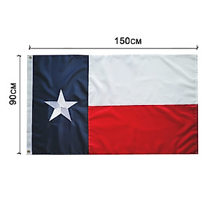 Texas State Flag 3x5FT, Embroidered Stars Sewn Stripes Premium Texas Flag Outdoors Indoors 210D Heavy Duty Oxford Nylon Flag With Brass Grommmets