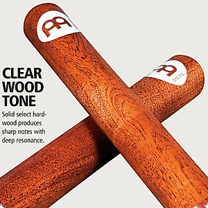Meinl Percussion Select Hardwood Claves Musical Instrument Sticks — NOT Made in China — for Live, Studio and Classrooms, 2-Year Warranty (CL1RW)