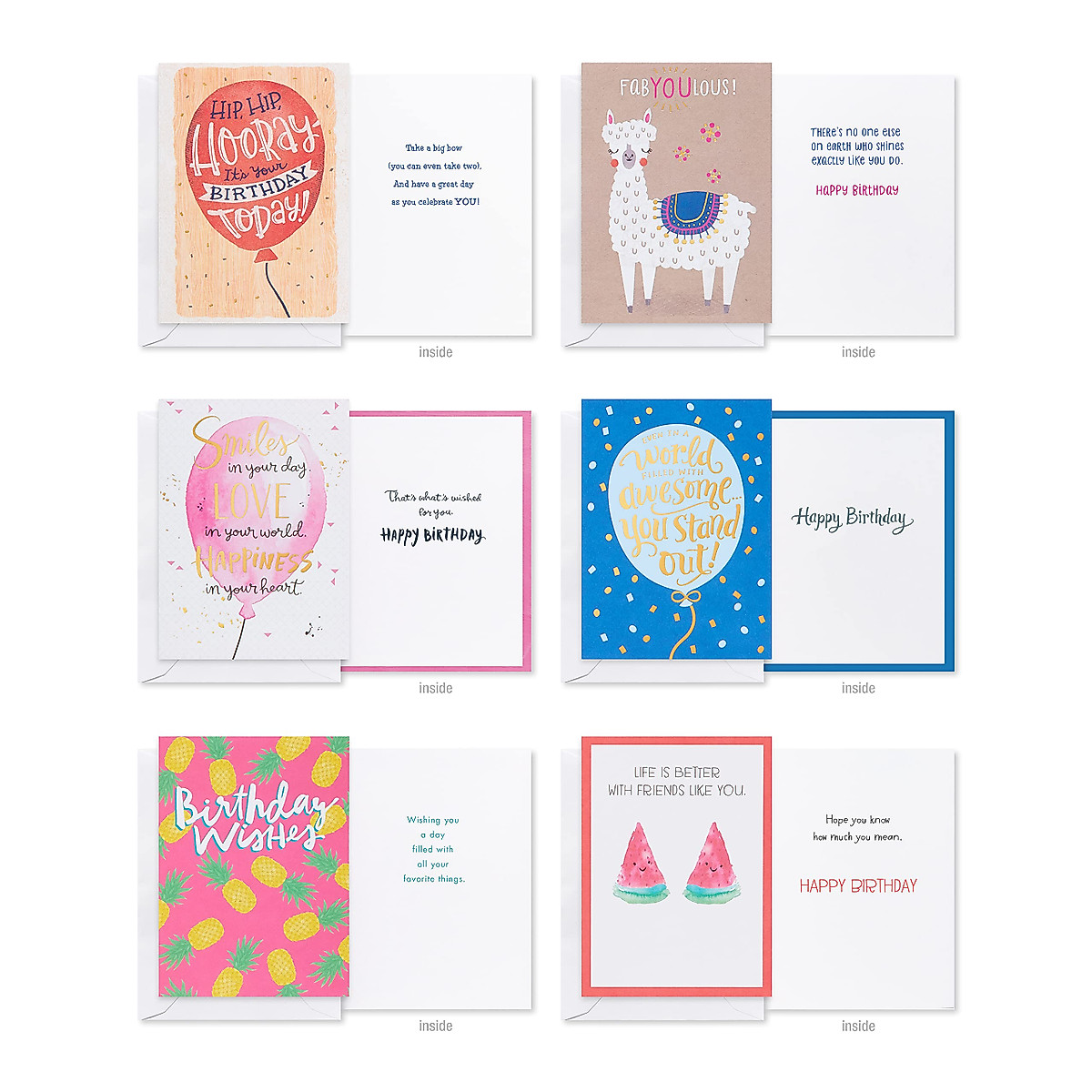 American Greetings Deluxe Birthday Card Assortment, Bright & Cheerful (40-Count)