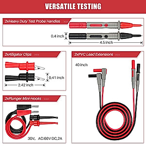 AstroAI 4000 Counts Digital Clamp Meter+Multimeter Test Leads Kit,