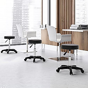 Nova Microdermabrasion Adjustable Hydraulic Rolling Swivel Salon Stool Chair Tattoo Massage Facial Spa Stool Chair Black (Black)