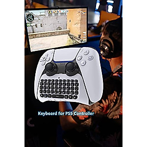 Rzzhgzq Wireless Controller Keyboard for PS5 Wireless Controller Keyboard for PS5 Mini Game Keyboard Built-in Speaker & 3.5MM Audio Jack for Playstation 5