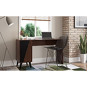 Manhattan Comfort Hogan Office Desk, Dark Brown
