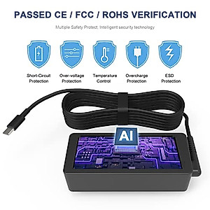 65W 45W USB C Laptop Charger for Lenovo Thinkpad Charger - Lenovo T480 T480s T490 T580 Charger T490s T580s T590 X1 T570 E480 E580 E485 E585 E490 E590 L480 L580 X280 X380 X390 X395 Power Cord Adapter