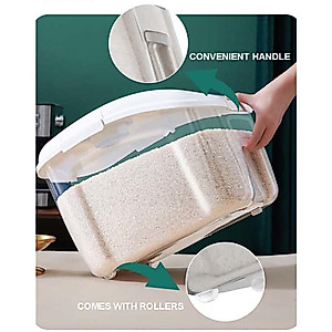Rice Storage Container, Kitchen Rice Container, Sealed Rice Storage Container, Dog Food Container, Dog Food Storage Container, Rice Dispenser 25 pounds is Suitable for Whole Grains, pet Food