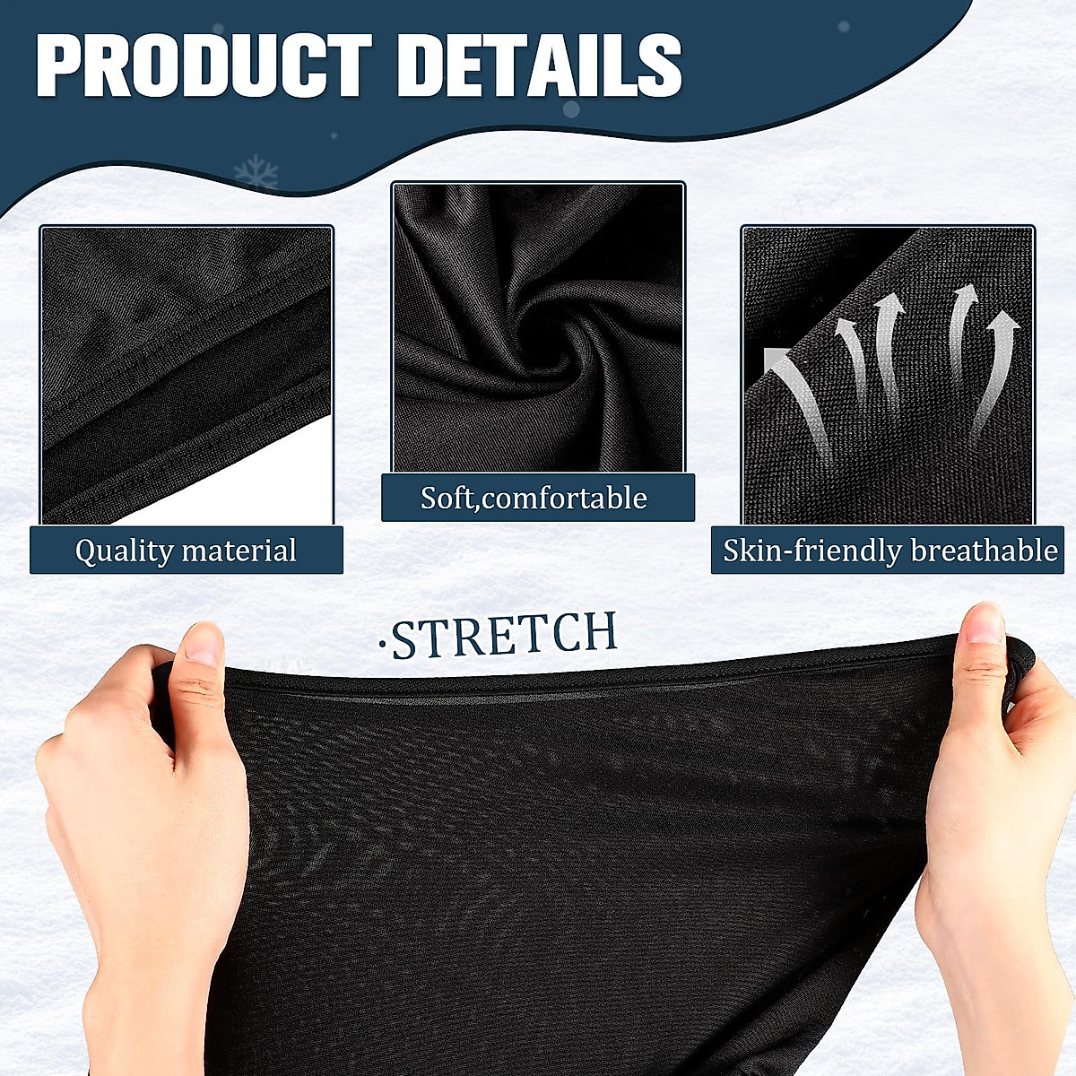 Kigeli 105 Pcs Balaclava Face Mask Ski Mask Winter Face Gaiter for Men Motorcycle Ski Scarf for Women Outdoor Sports(Black)