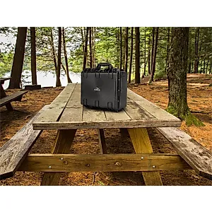 Monoprice Weatherproof Hard Case with Customizable Foam - Shockproof, IP67 Level Dust and Water Protection Up to 1 Meter Depth , 19in x 16in x 8in, 28.5 Liter, Black - Pure Outdoor Collection