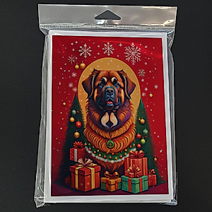 Caroline's Treasures DAC3122GCA7P Leonberger Holiday Christmas Greeting Cards Pack of 8 Blank Cards with Envelopes Whimsical A7 Size 5x7 Blank Note Cards