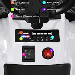 Costzon Ride on ATV, 6V Battery Powered Kids Electric Vehicle, 4 Wheeler Quad w/Headlights, MP3, USB, Volume Control, Large Seat, Electric Ride on Toys for Boys & Girls (White)