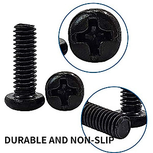 250pcs for Laptop for Computer Screws Assemble Fastening Flat Head Screws Black Repair Kits Round Pan Head Screw Bolt - (Size: M2.5/ 4mm) SCRW-103917