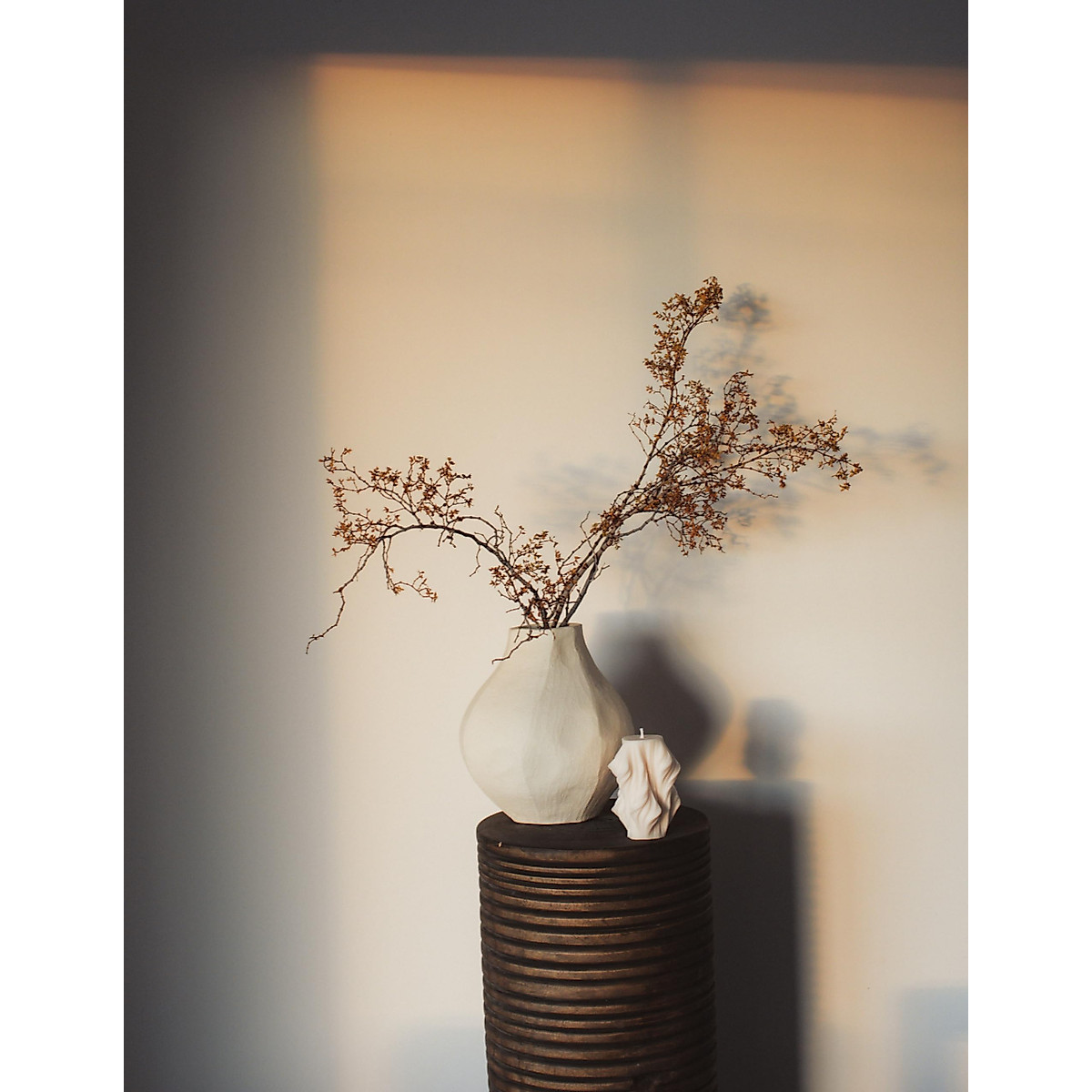 LAWA Cascading Wave Candle - Large Beautiful Handmade Pillar Scented Soy Wax Candle Elegant Bubble Aesthetic Candle Housewarming Gift Home Room Shelf Decor Idea White (Small)