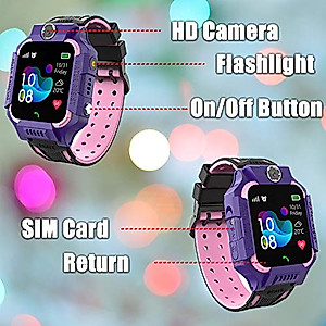 Smart Watch Phone Gift for Kids - Children Smartwatch Boys Girls with SOS Help Need 2G SIM to Call 14 Puzzle Games Music MP3 MP4 Player HD Selfie Camera Calculator Alarms Timer 12/24 H for 4-12