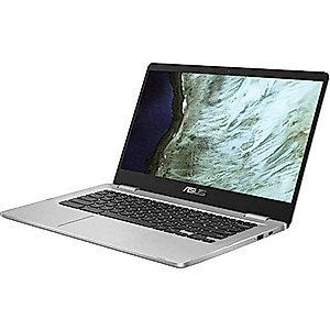ASUS C423NA Chromebook 14" Full HD FHD(1920x1080) Laptop (Intel Dual Core Celeron Processor N3350, 4GB DDR4 RAM, 32GB eMMC) Webcam, WiFi, Bluetooth, Type-C, Google Chrome OS - Silver (Renewed)