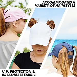 Funky Junque Sunshine Messy Bun High Ponytail Hat - White