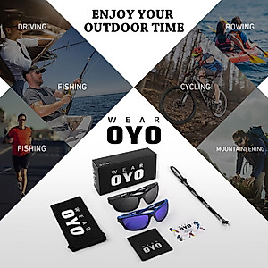 WEAROYO Polarized Sports Sunglasses for Men Women,Fishing Driving Rectangular Goggles UV400 Protection