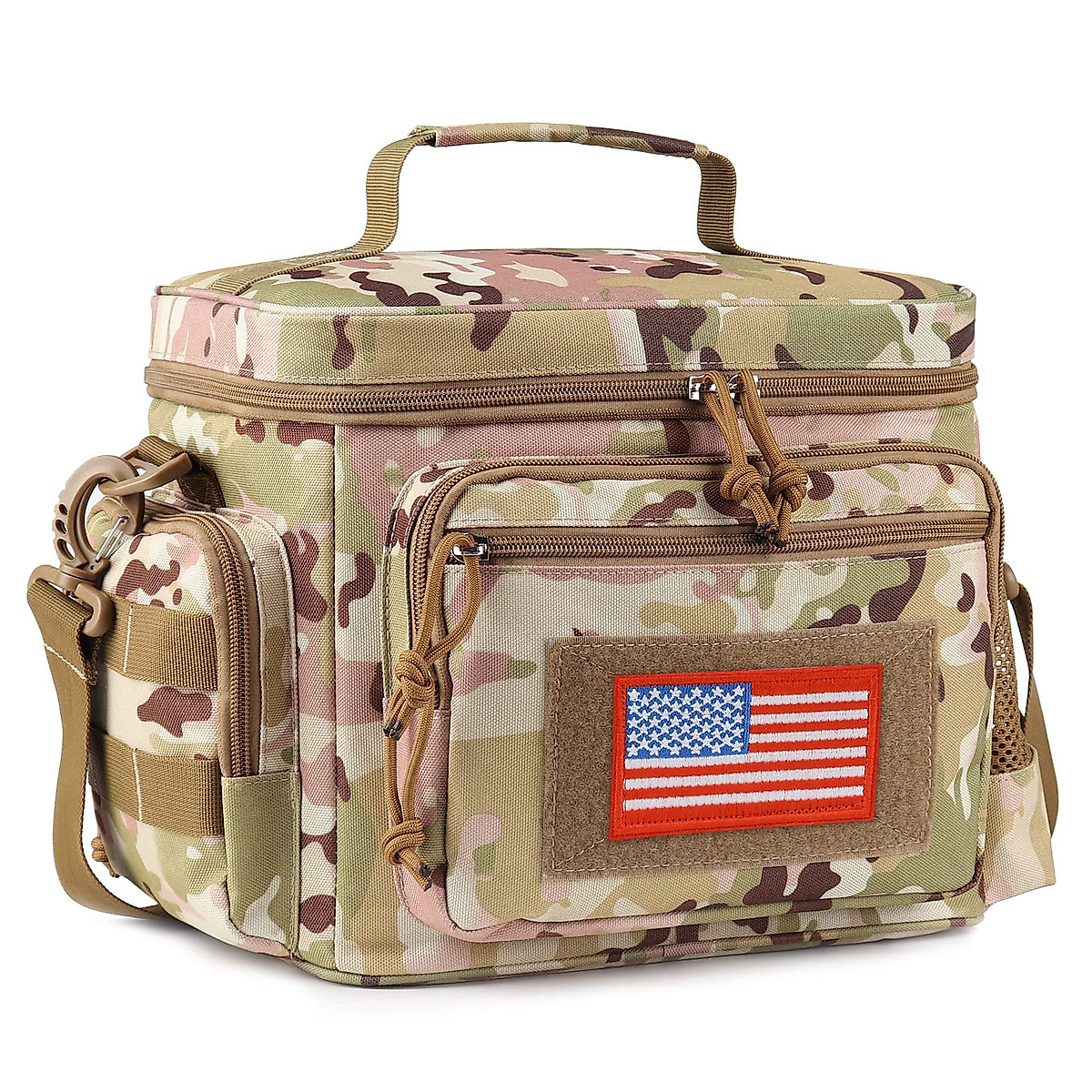 ATRIPACK Tactical Lunch Bag Medium Size (Camp-Brown) & Tactical Pencil Case for Men Women Teens Boys Girls (Brown)