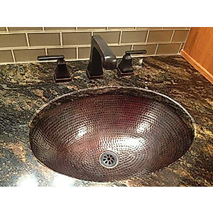SimplyCopper 19" Oval Aged Copper Bathroom Sink Under Mount or Drop In
